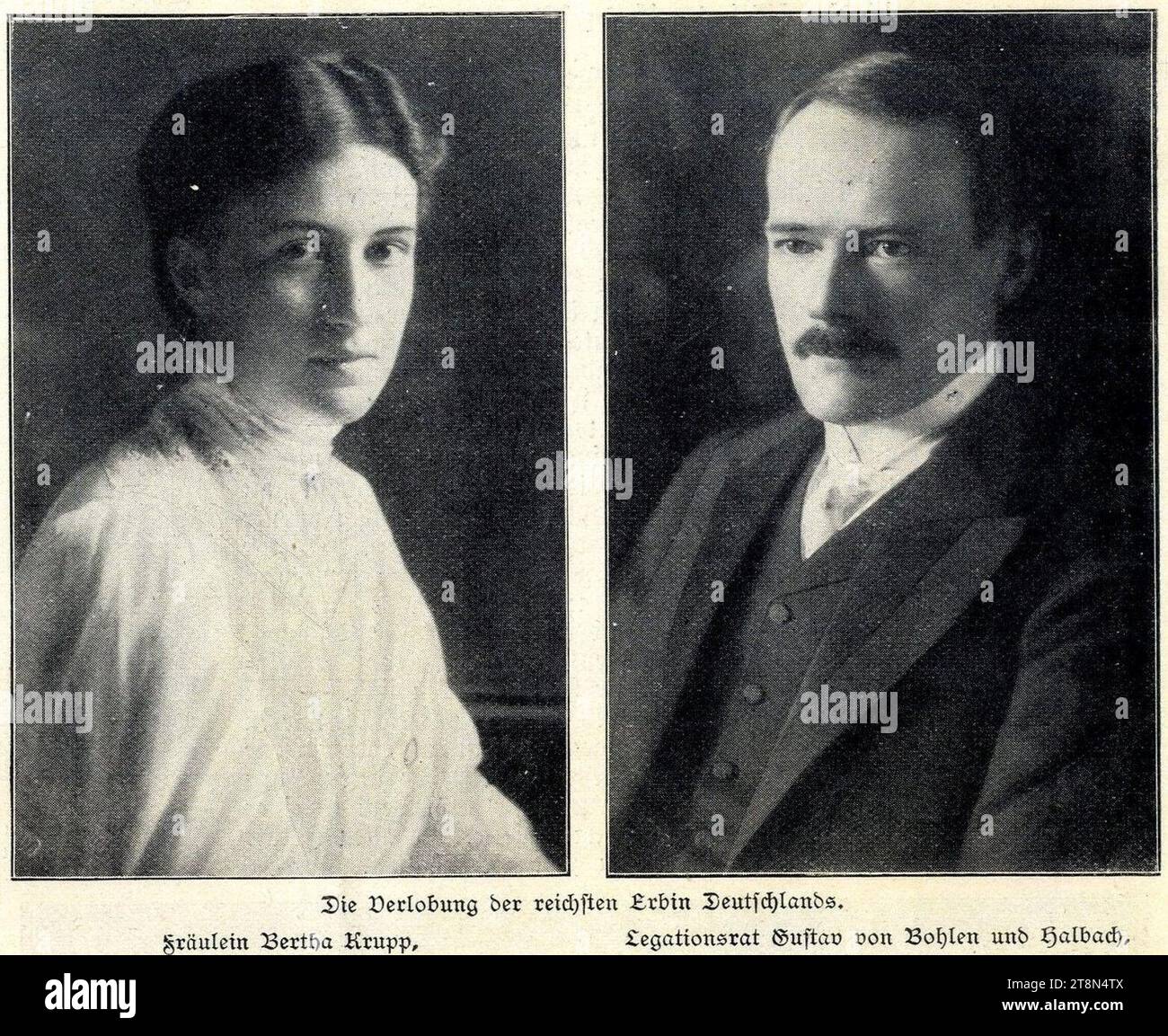 Verlobung Bertha Krupp & Gustav von Bohlen und Halbach, 1906 Stock ...