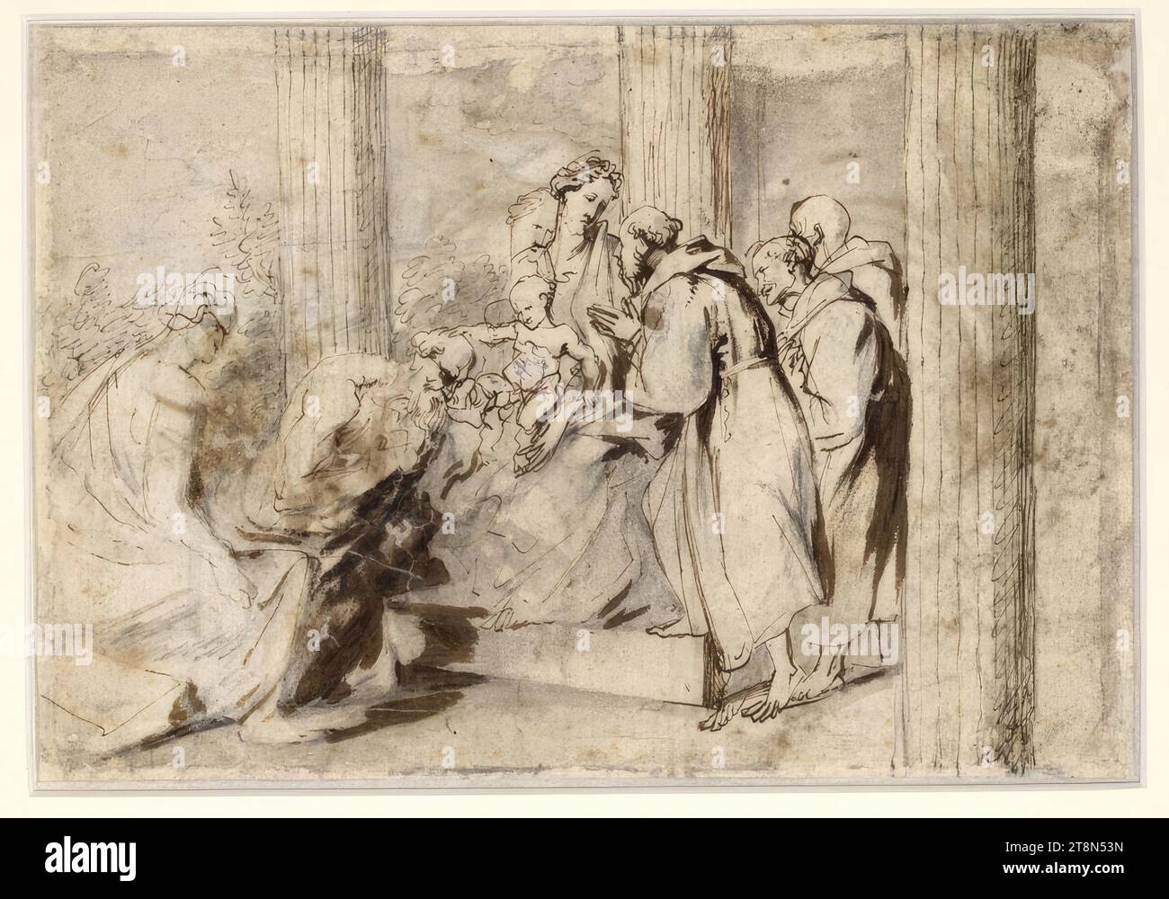 Mary and the child are adored by saints, Anthony van Dyck (Antwerp 1599 ...