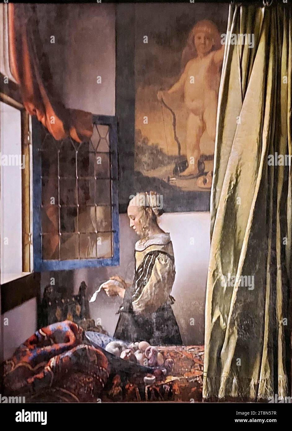 Vermeer Girl Reading a Letter at an Open Window (11.2021 Stock Photo ...
