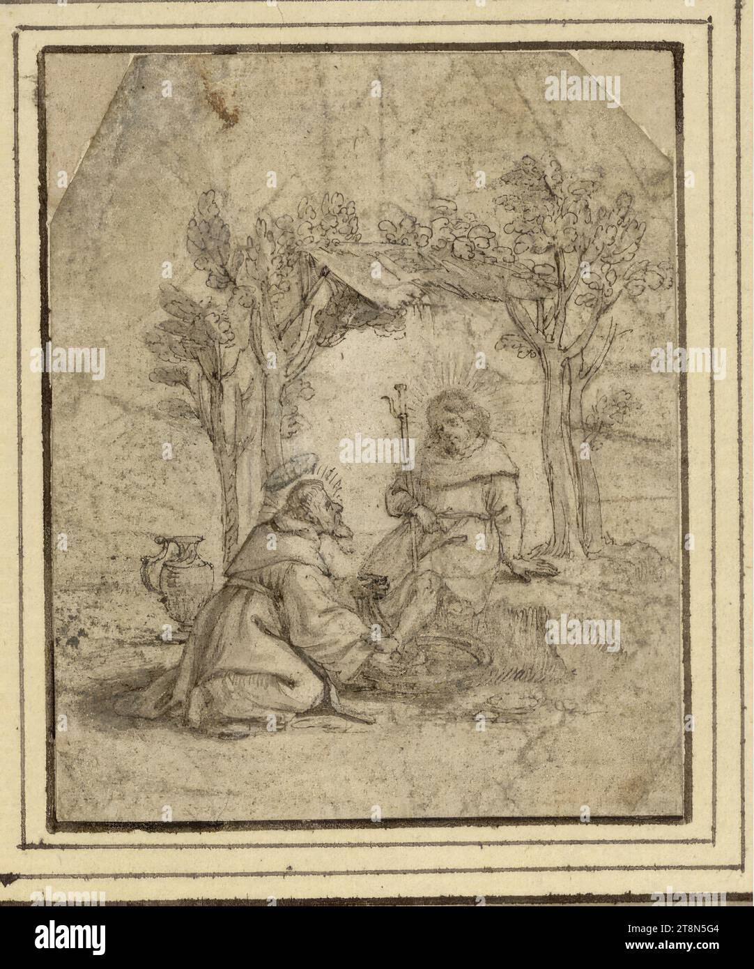 Capuchin saint who gave a St. Pilgrims (Christ?) washing their feet ...