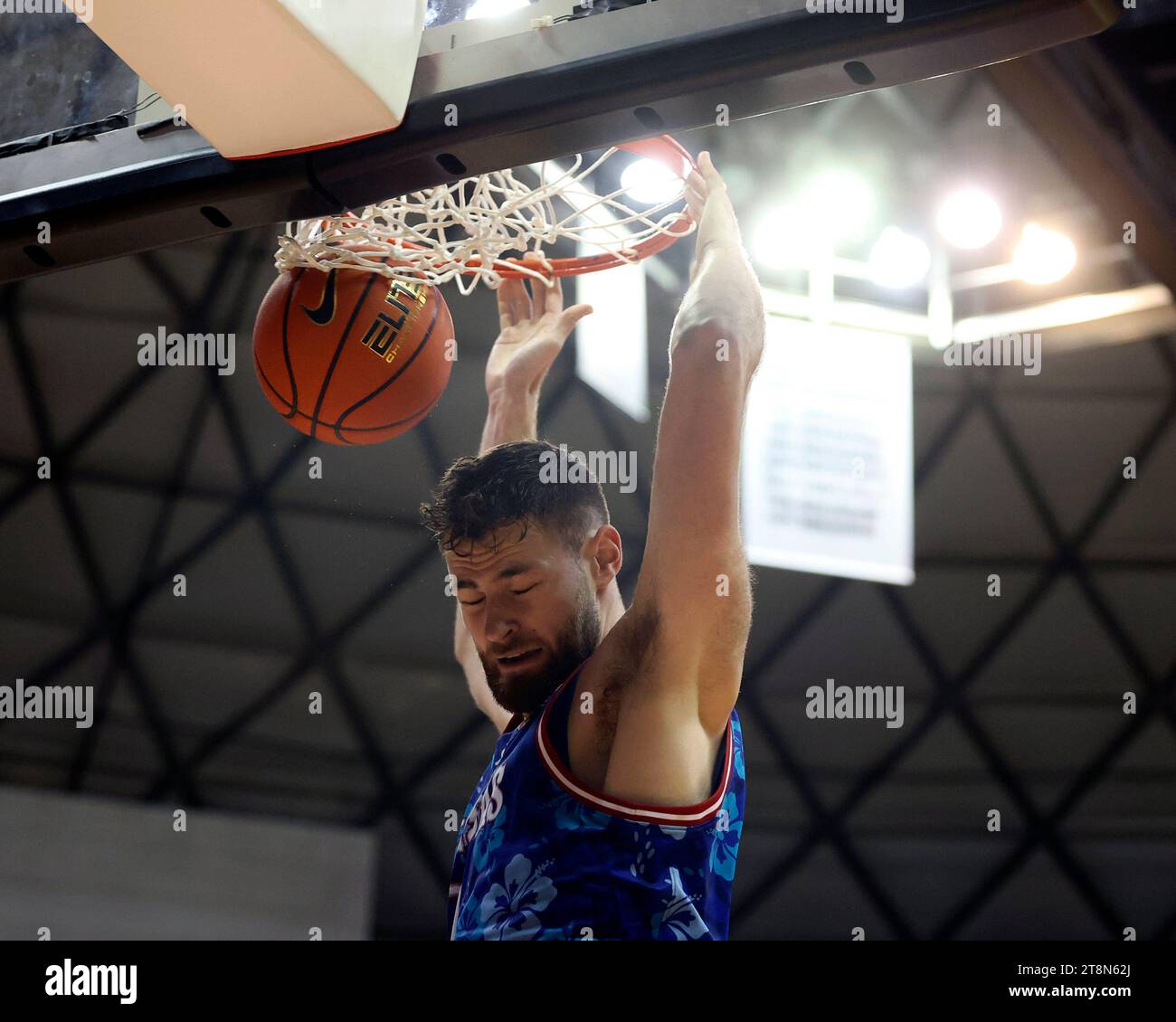 Kansas center Hunter Dickinson slam-dunks against Chaminade during the ...