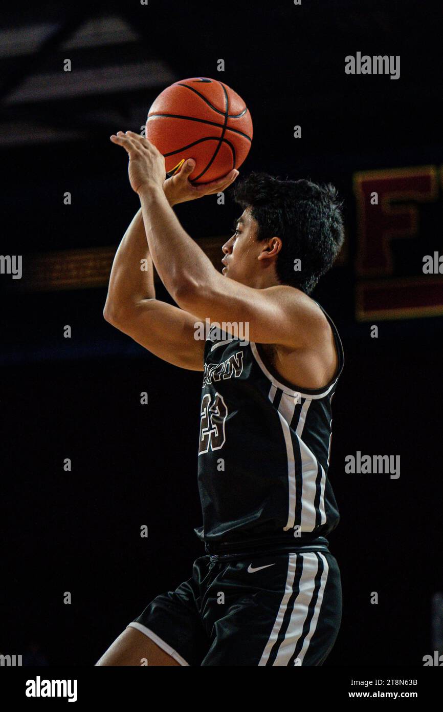 Brown Bears guard Kimo Ferrari (23) shoots during a NCAA men’s ...