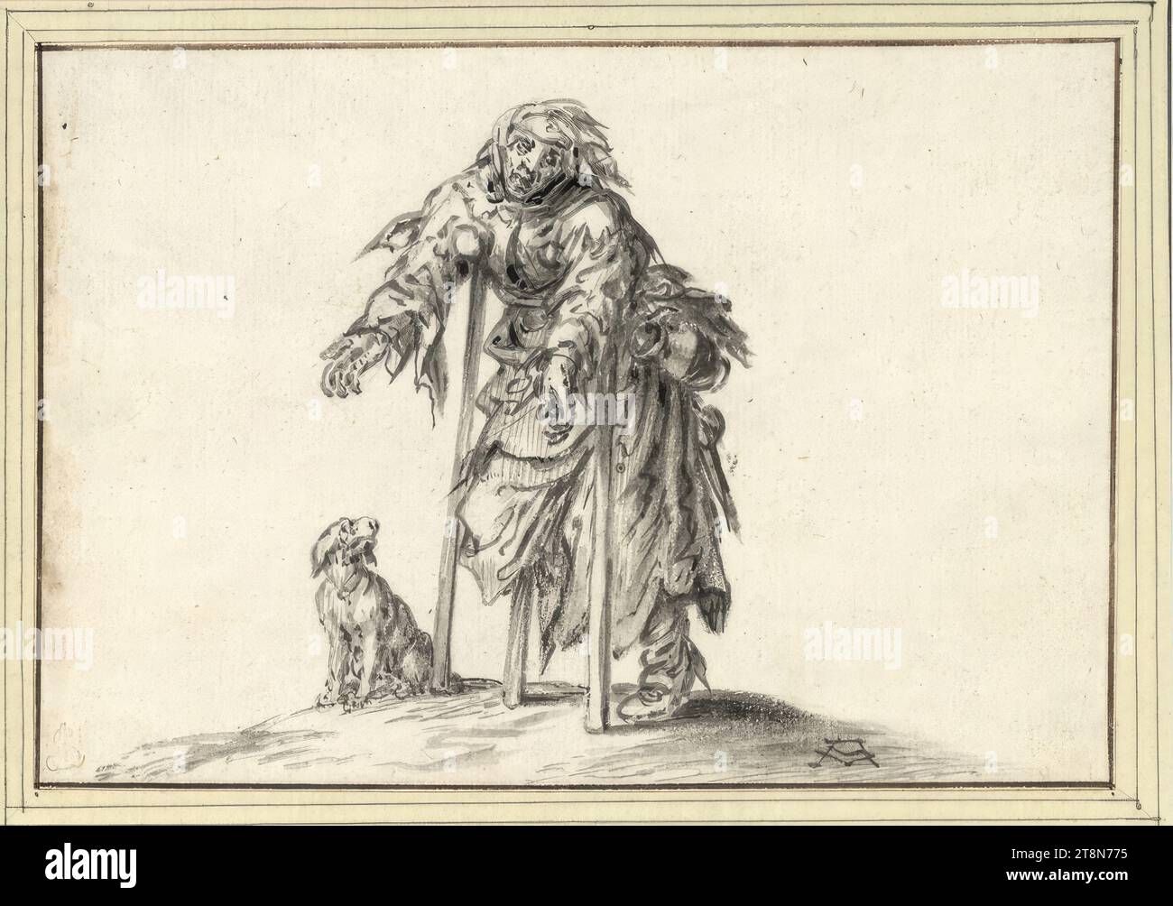 Beggar woman with crutches and wooden leg (14), Adriaen Pietersz. van ...
