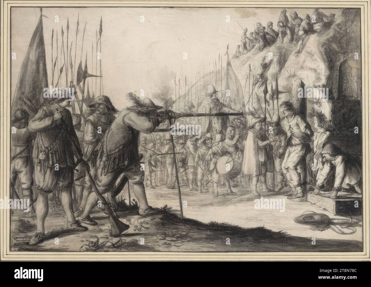 Execution scene in a gentleman's camp, Constantijn Daniel van Renesse ...