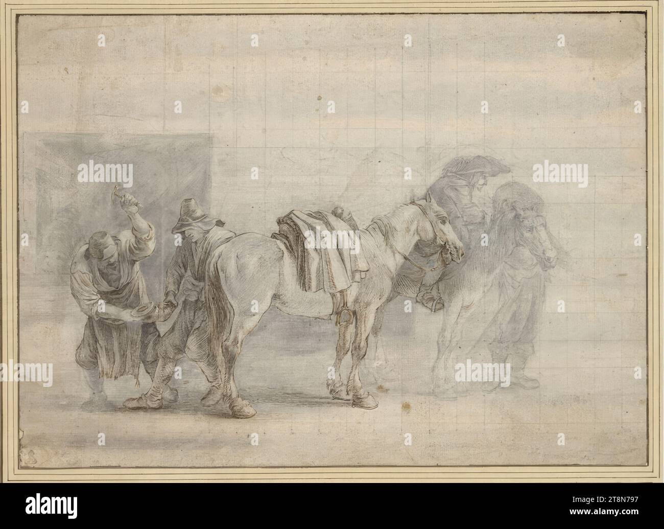 A saddled horse at the farrier's, Pieter Jacobsz. van Laer (Haarlem ...