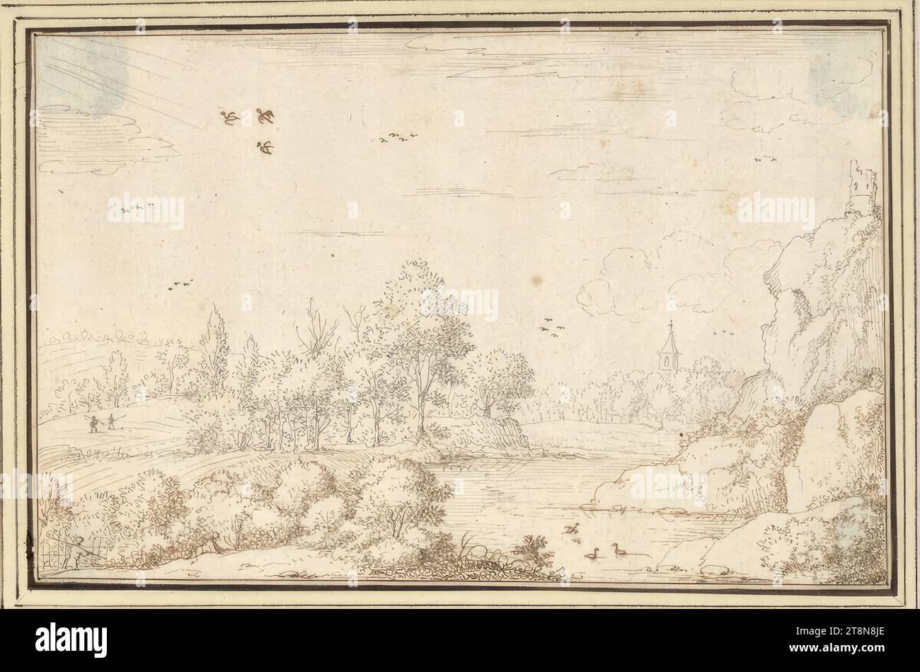 River Landscape with Trees (I-10), '1er Livre de Dessin' with 20 sheets ...