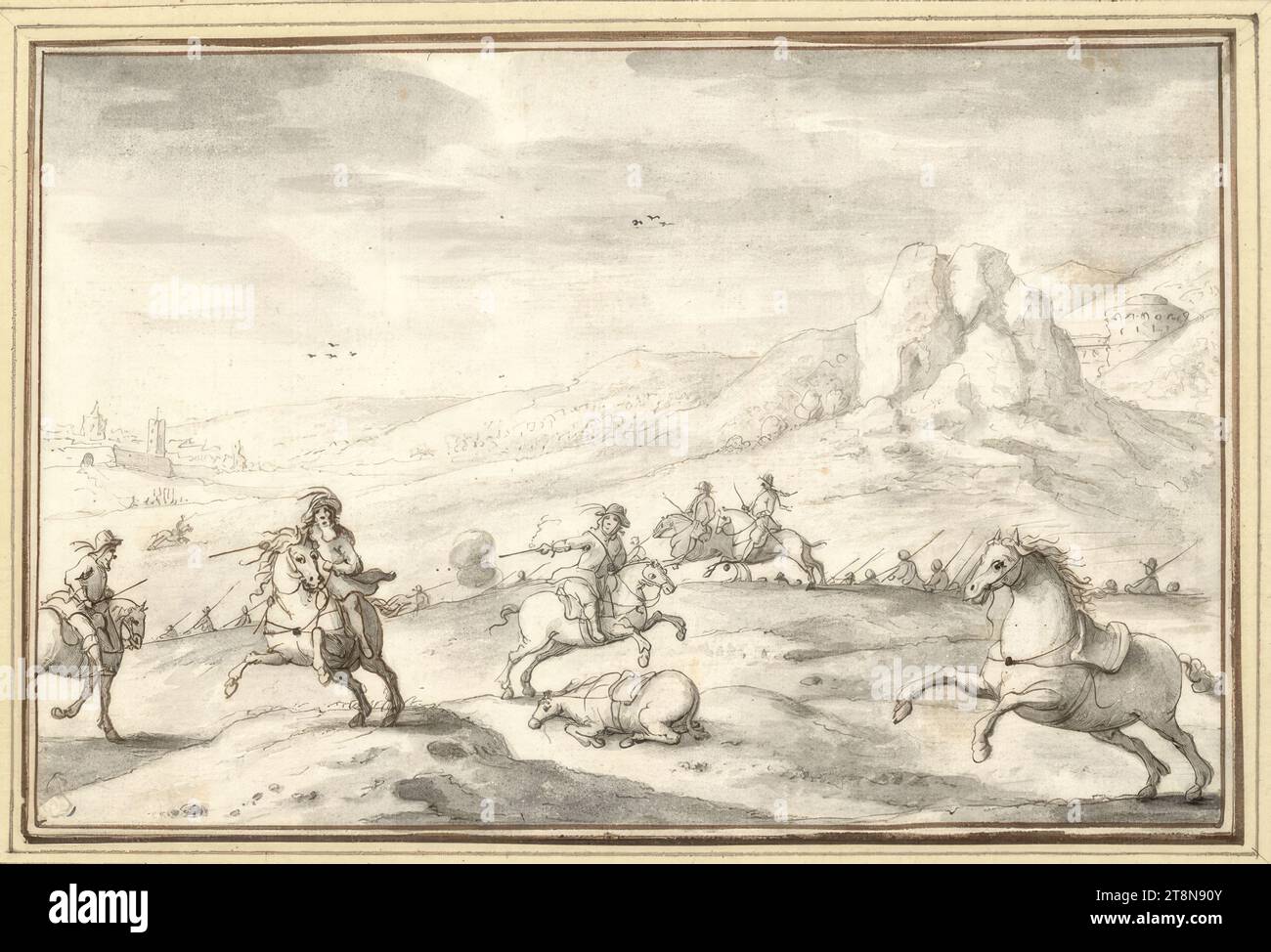Cavalry Battle (IV-29), '4e Livre de Dessin de AB. Flamen' with 45 ...