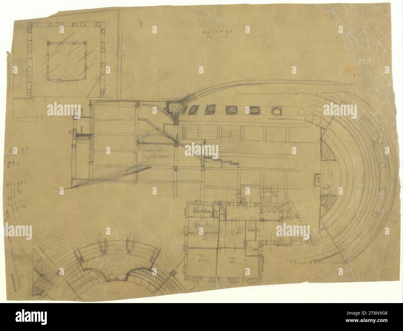 Stadthalle, Vienna I., floor plan, around 1909, architectural drawing ...