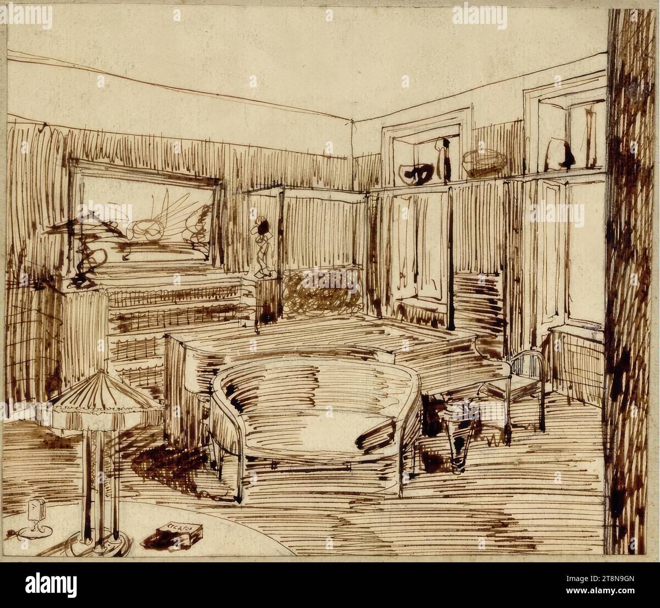 Unknown, Interior of a Music Room, Architectural Drawing, Drawing Paper ...