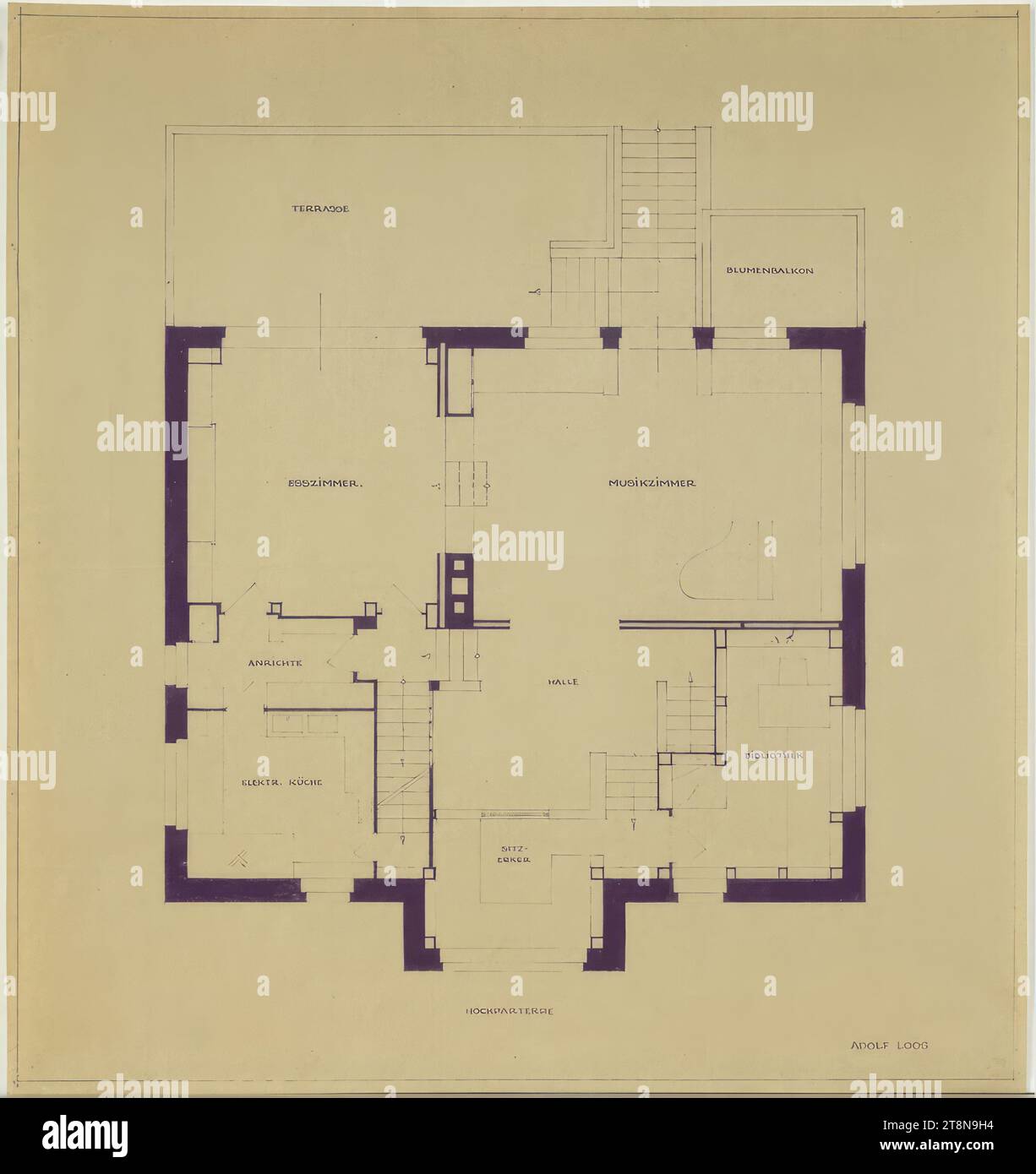 House of Hans and Anny Moller, Vienna XVIII, Starkfriedgasse 19, ground ...