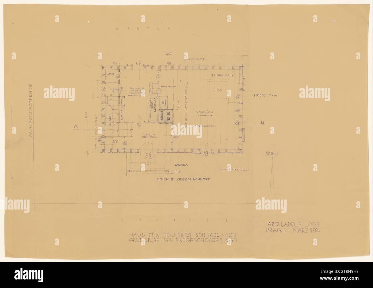 House Mitzi Schnabl, Vienna XXII., Flachsweg 27, floor plan, 1931 ...