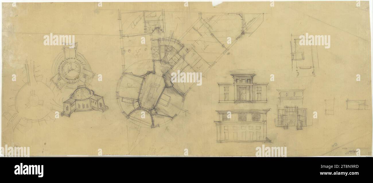 Exhibition building and villa design, floor plan of a three-sided ...