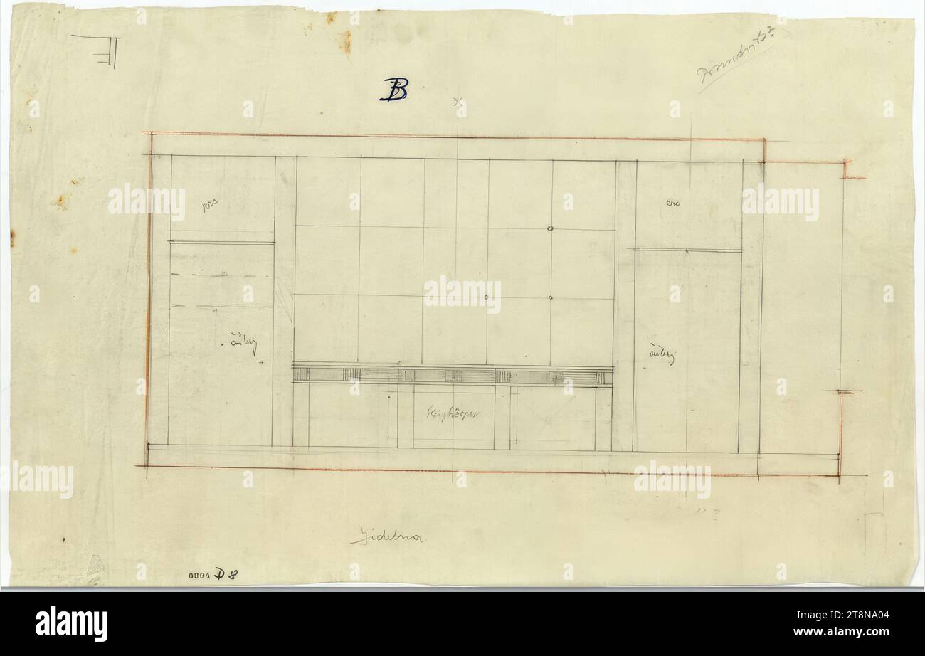 wall construction, elevation, architectural drawing, tracing paper ...