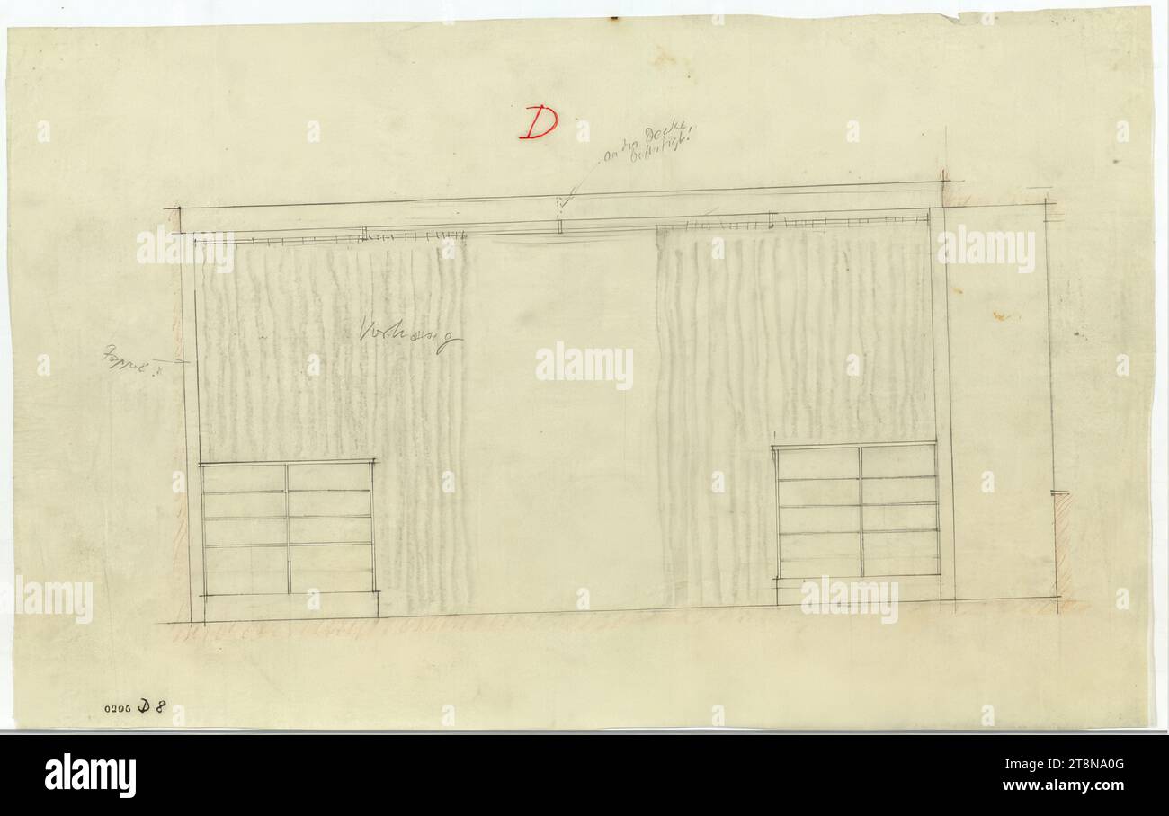 window wall, elevation, architectural drawing, tracing paper; Pencil ...