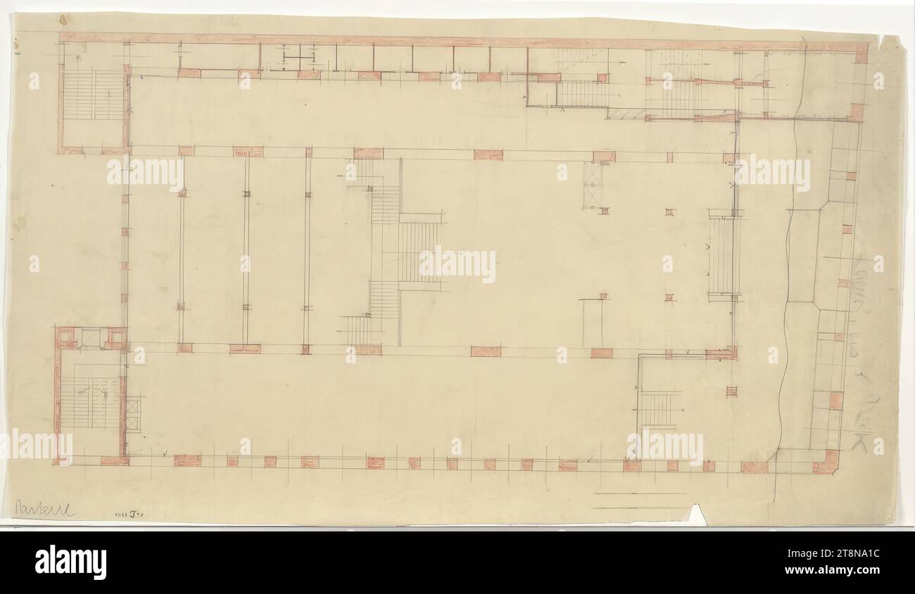 Department store, floor plan, ground floor, around 1930, architectural ...