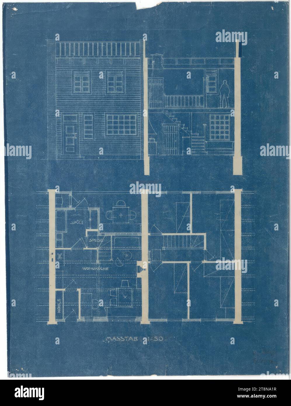 Settlement houses, Vienna, Settlement terraced house, 6m type, floor ...