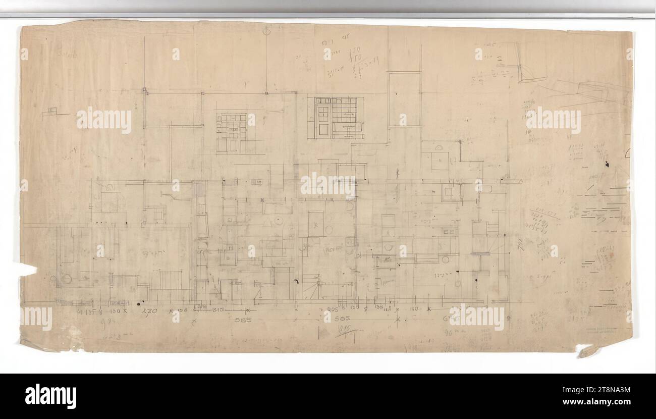 Settlement houses, Vienna, row settlement, floor plan of the ground ...