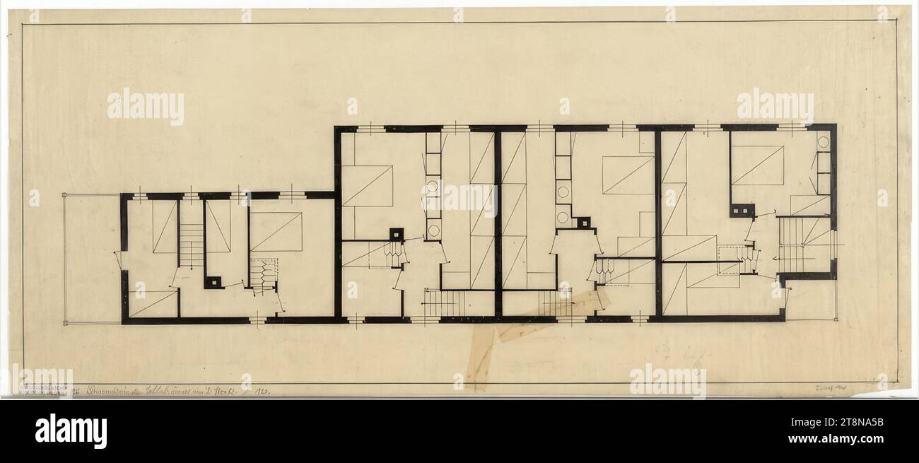 Settlement houses, Vienna, housing estate, ground plan of the 1st ...