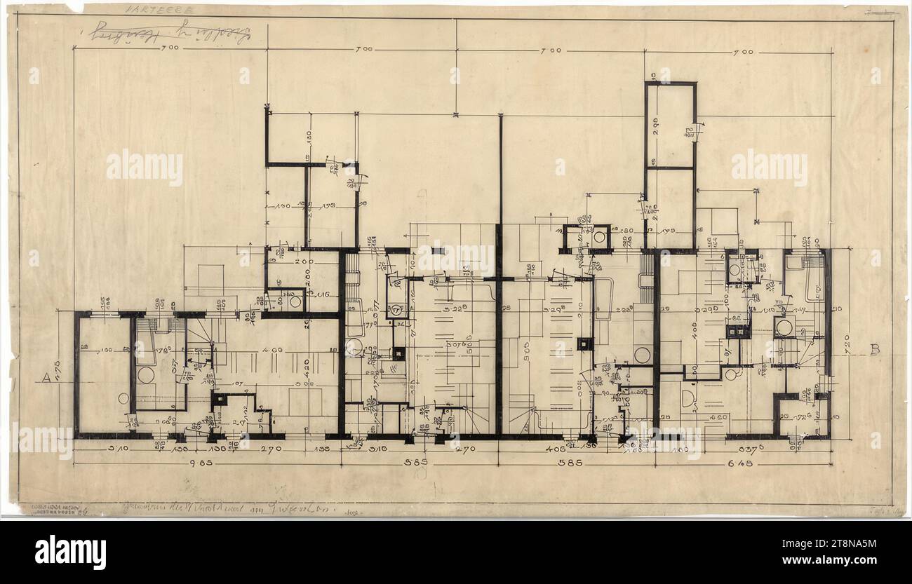 Settlement houses, Vienna, terraced settlement, floor plan of the ...