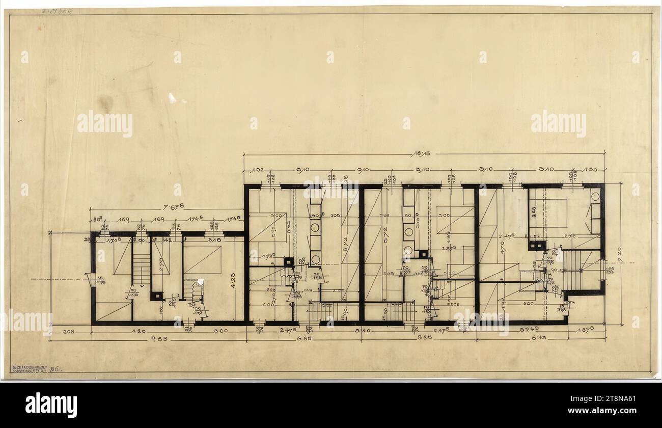 Settlement houses, Vienna, housing estate, ground plan of the 1st ...