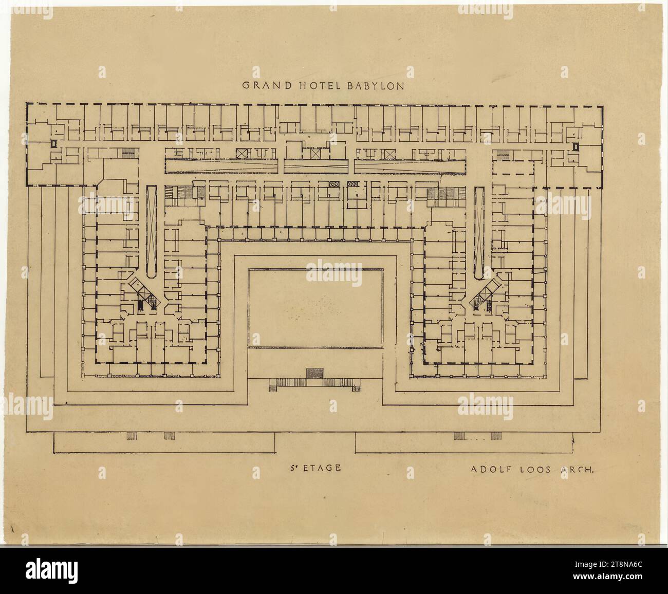 Grand Hotel Babylon, Nice, Floor Plan, 5th Floor, 1923, Architectural ...
