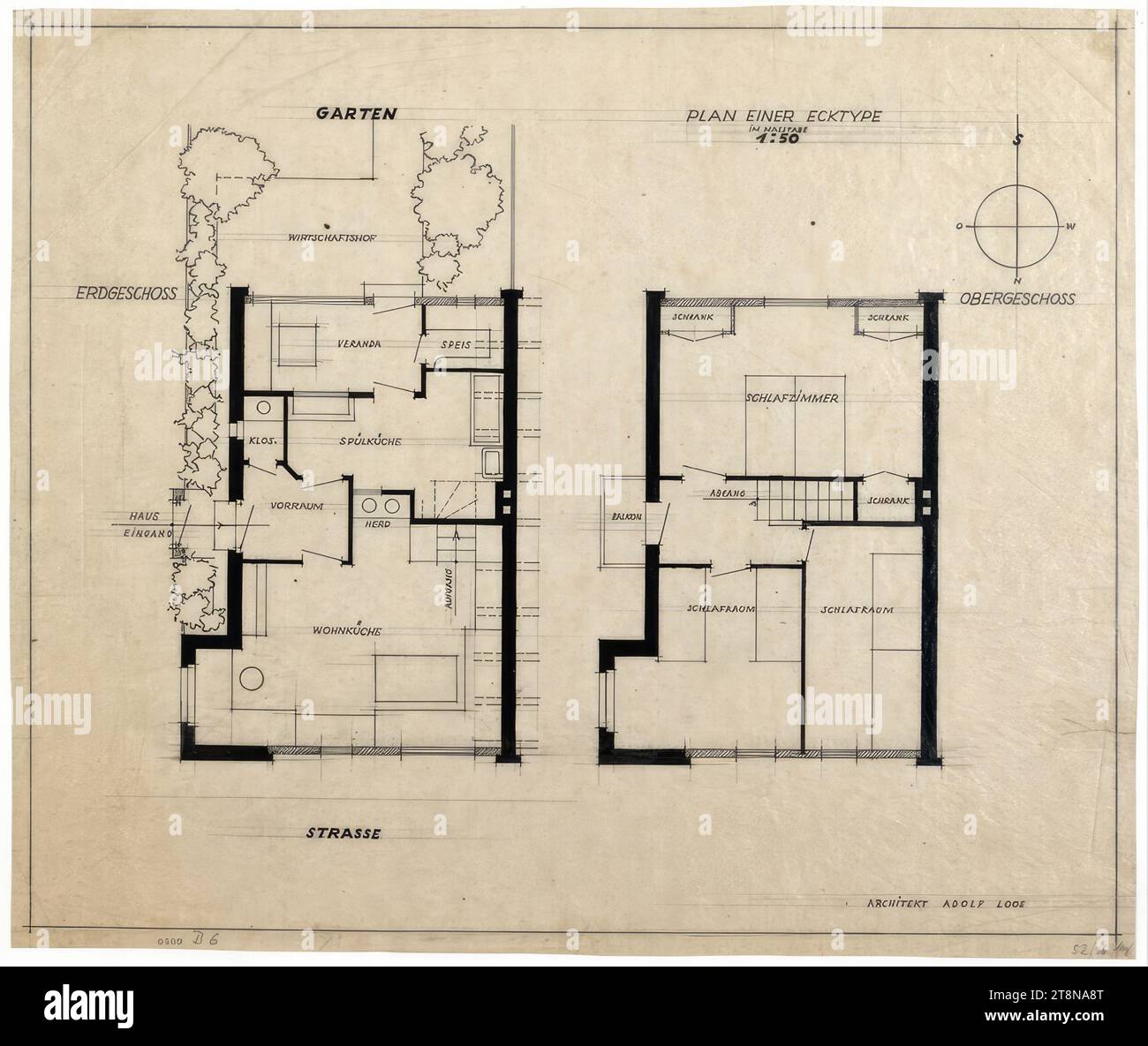 Settlement houses, Vienna, (settlement types), row settlement, corner ...