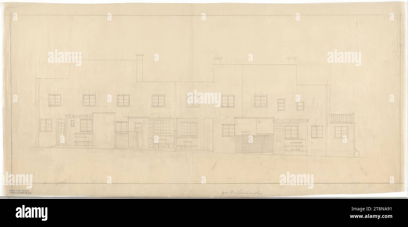 Settlement houses, Vienna, row settlement, garden facade, project for a ...