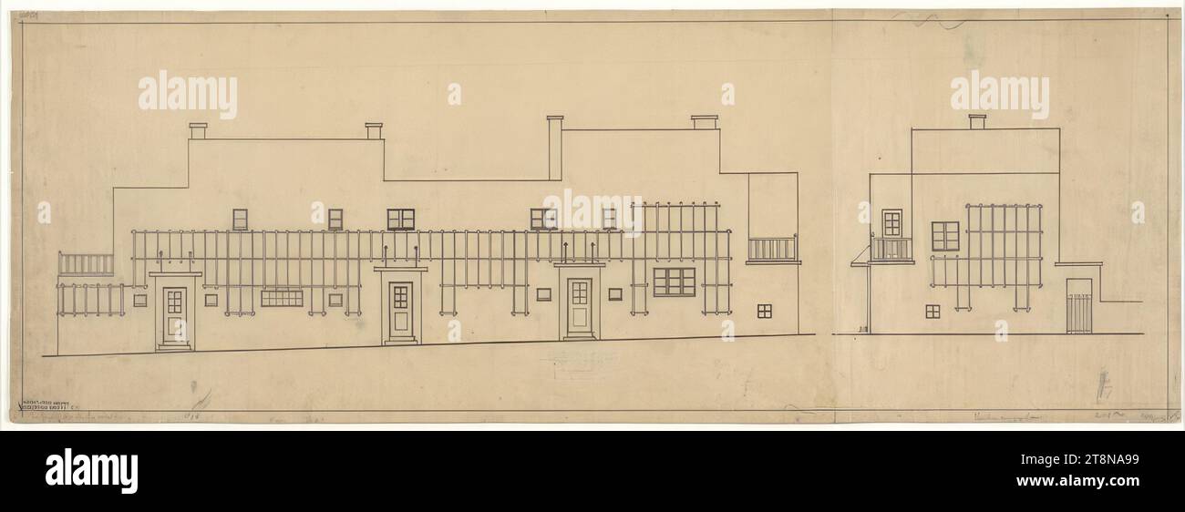 Settlement houses, Vienna, row settlement, facades, project for a ...