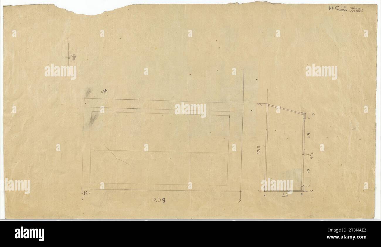 Wall construction of a mansard room, views, various details ...