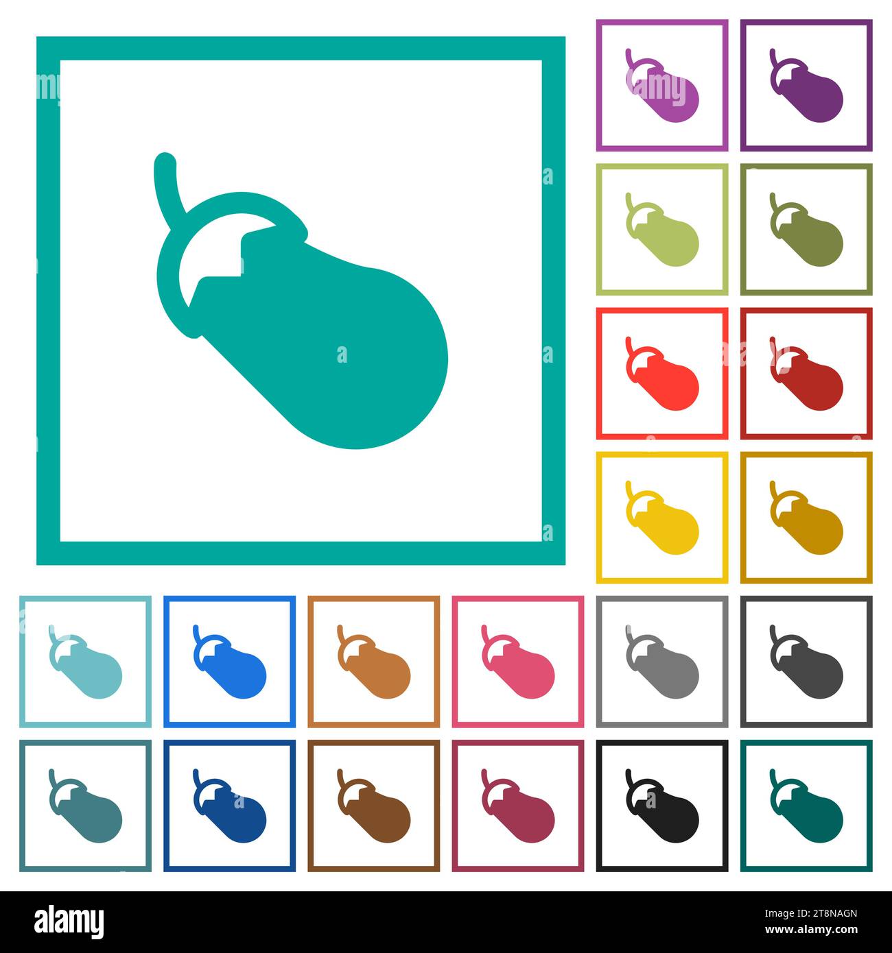 Eggplant solid flat color icons with quadrant frames on white ...