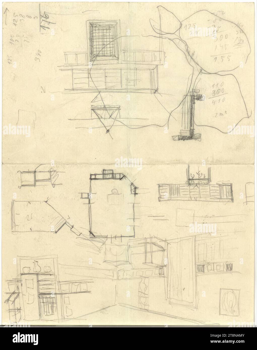 Various sketches of architectural details hi-res stock photography and ...