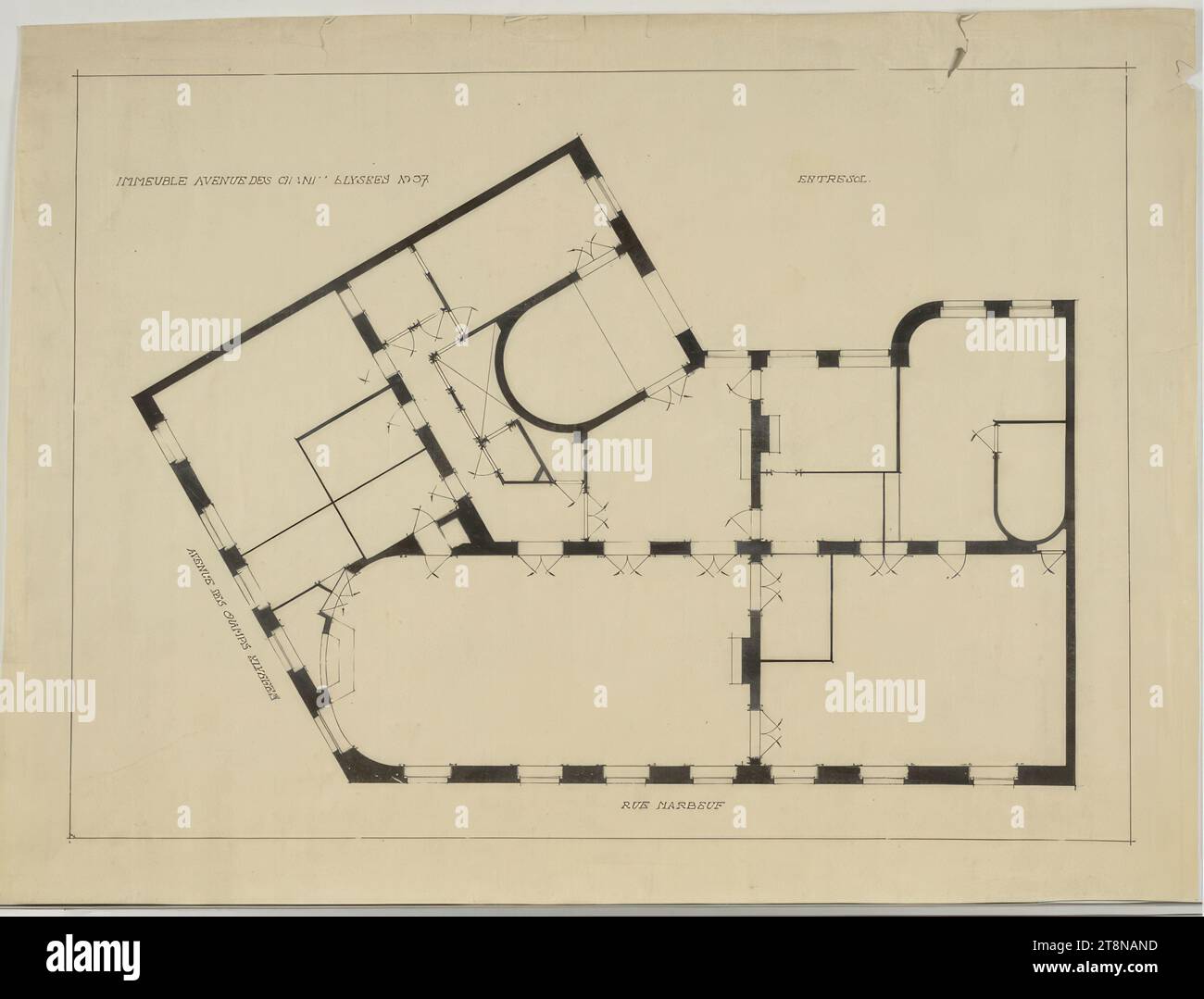 House Champs Elysées No 37, Paris, floor plan, architectural drawing ...