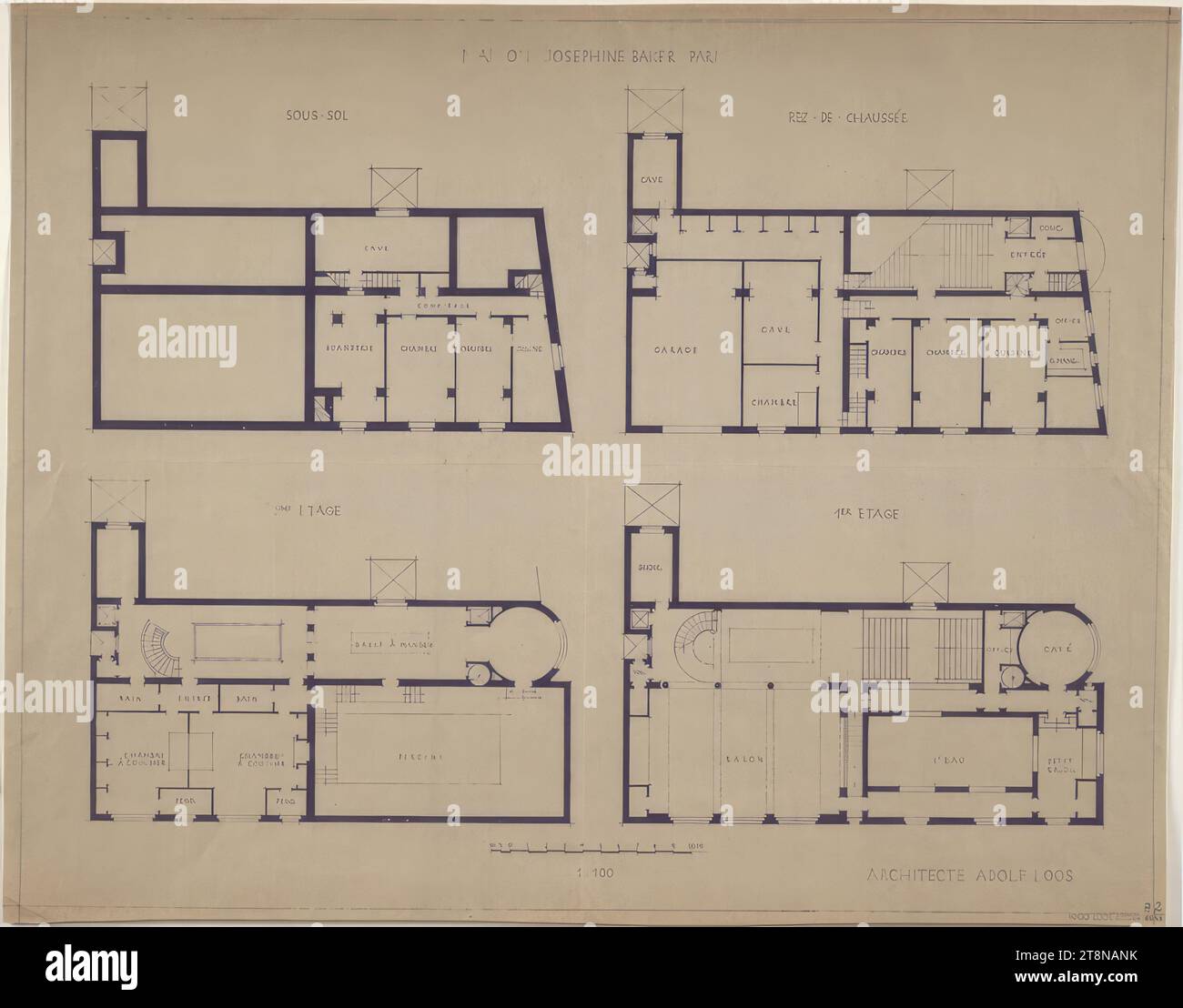 Josephine Baker House, Paris XVI, Avenue Bugeaud, France, floor plans ...