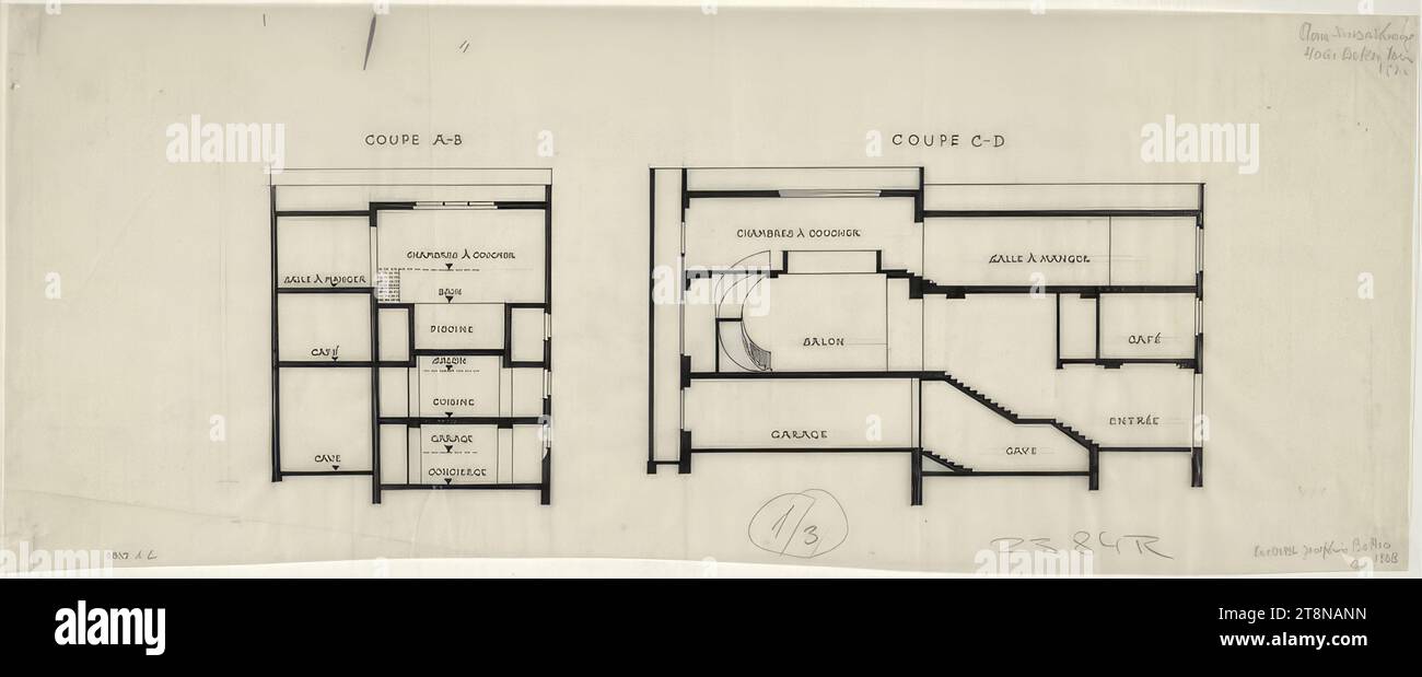 House Josephine Baker, Paris XVI, Avenue Bugeaud, France, sections ...