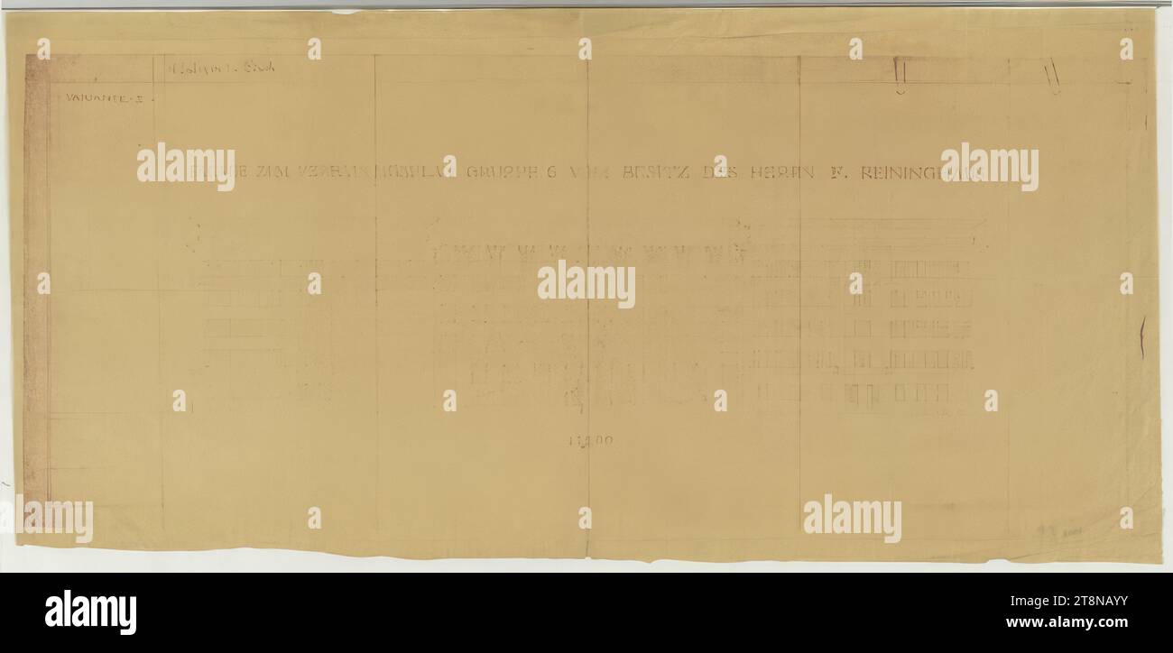 Reininghaus apartment building, facade, variant I, 1914, architectural ...