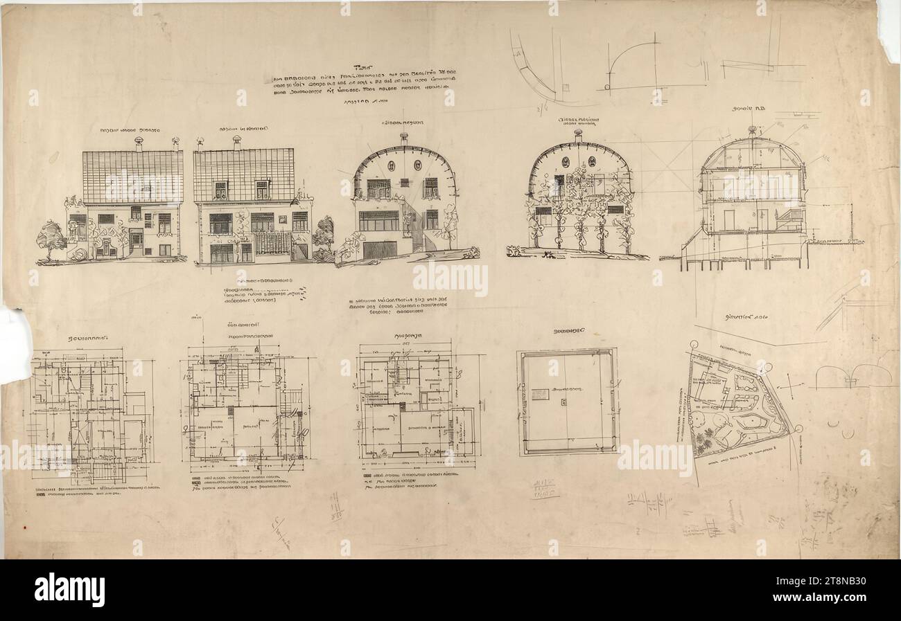 Horner House, Vienna, Sauraugasse, submission plan with improvements ...