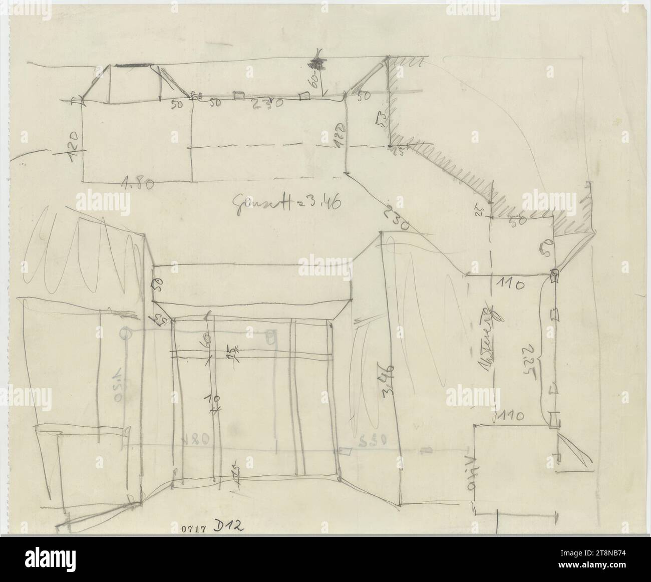 Tracing Paper Plans Building Plan Kitchen, Tracing Paper, 1951