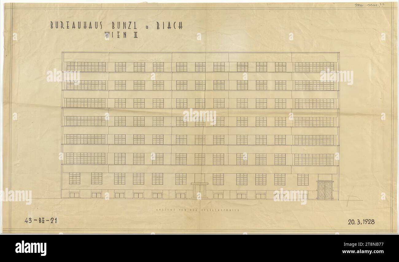 Bunzl & Biach, Vienna II., Engerthstraße, facade, 1928, architectural ...