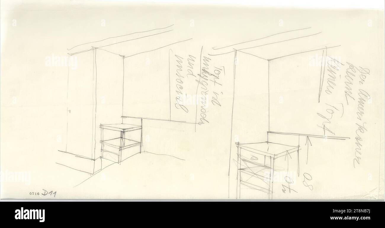 Niche detail, 2 interior perspectives, architectural drawing, tracing ... Niche detail, 2 interior perspectives, architectural drawing, tracing ...