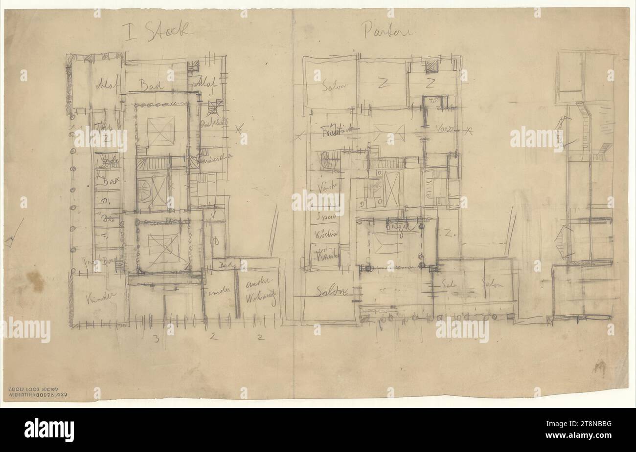 Double atrium house, address probably Vienna III., corner of ...