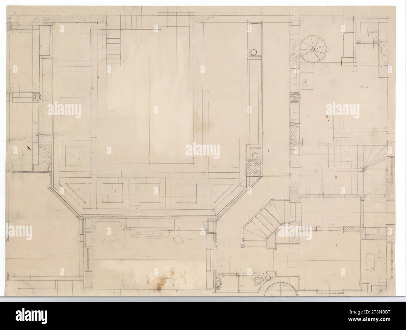 Terraced villa, destination unknown, ground plan, 1918, architectural ...