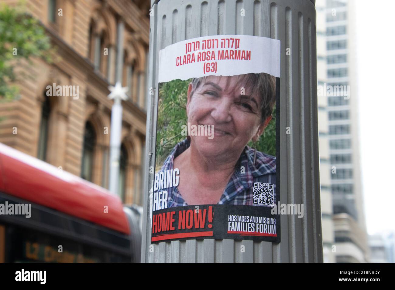 Sydney, Australia. 20th November 2023. Image of missing hostage taken ...