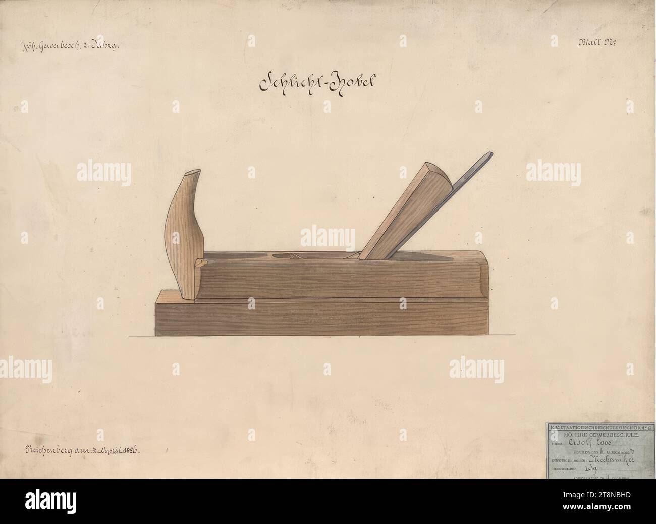 Works from Loos' school days, smoothing planer April 4, 1886, 1886 ...