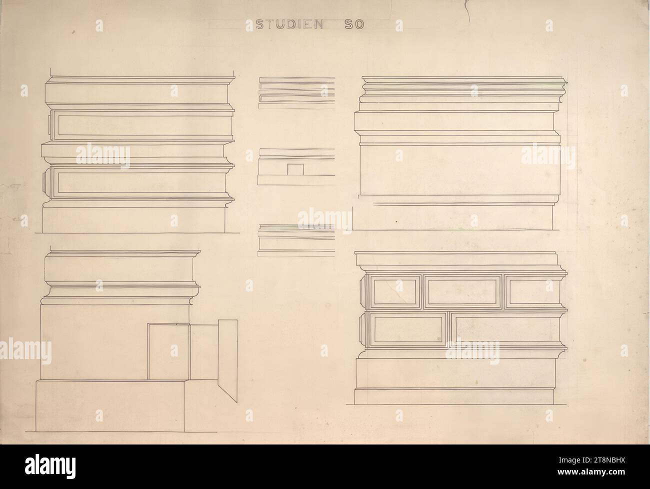 Works from Loos' school days, cornices 'Studien So', 1885 - 1888 ...