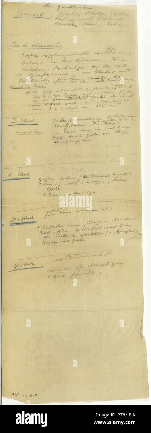 House for André Guillaume, room plan (in writing), architectural ...