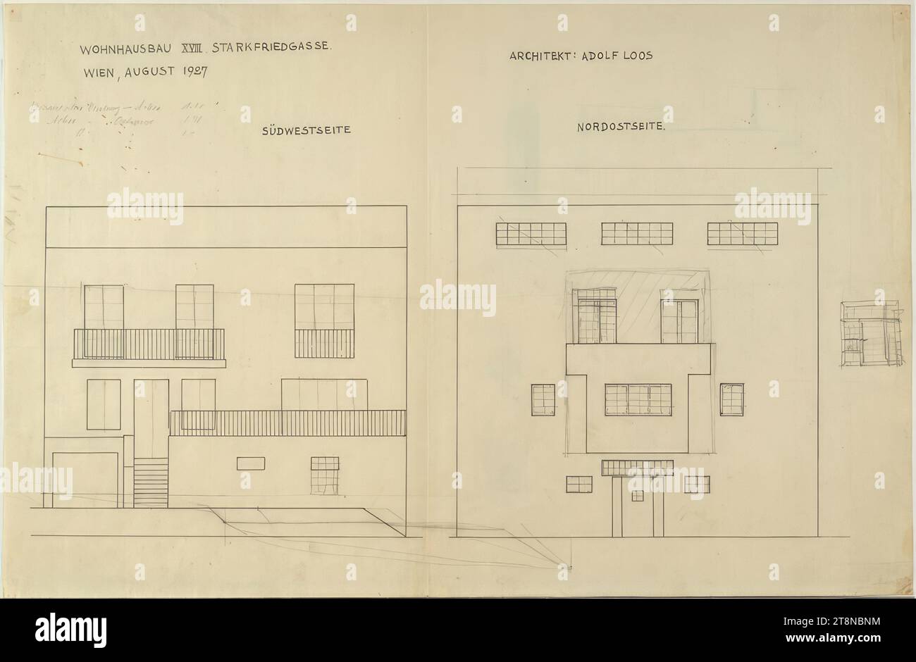 Haus Hans und Anny Moller, Vienna XVIII., Starkfriedgasse 19, facade ...