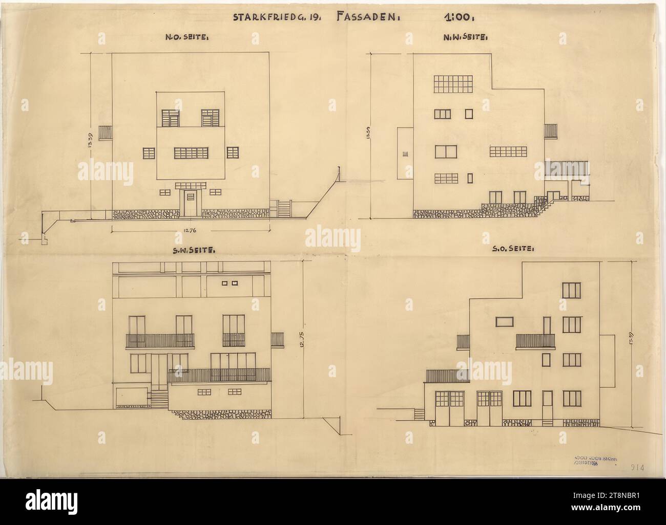 Haus Hans and Anny Moller, Vienna XVIII., Starkfriedgasse 19, facade ...