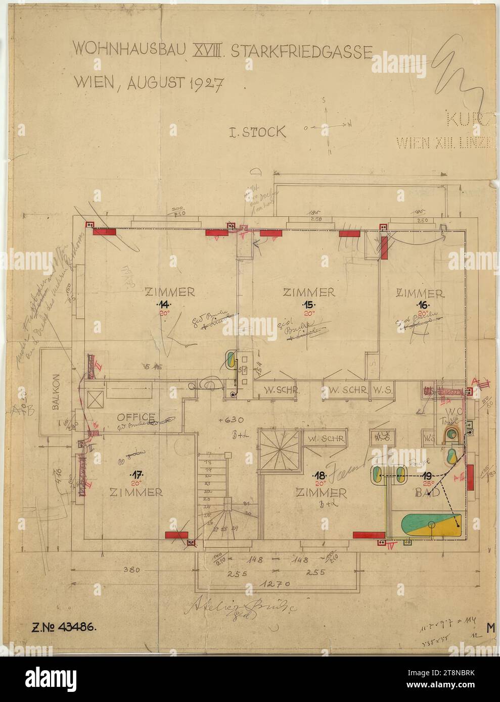 House of Hans and Anny Moller, Vienna XVIII, Starkfriedgasse 19, floor ...