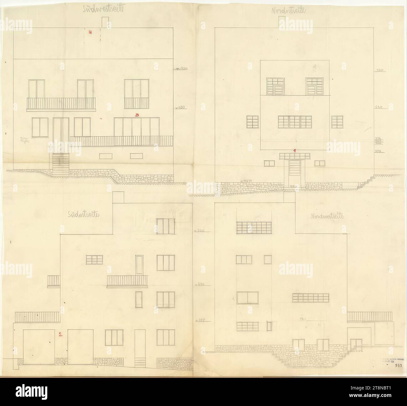 Haus Hans and Anny Moller, Vienna XVIII., Starkfriedgasse 19, facade ...