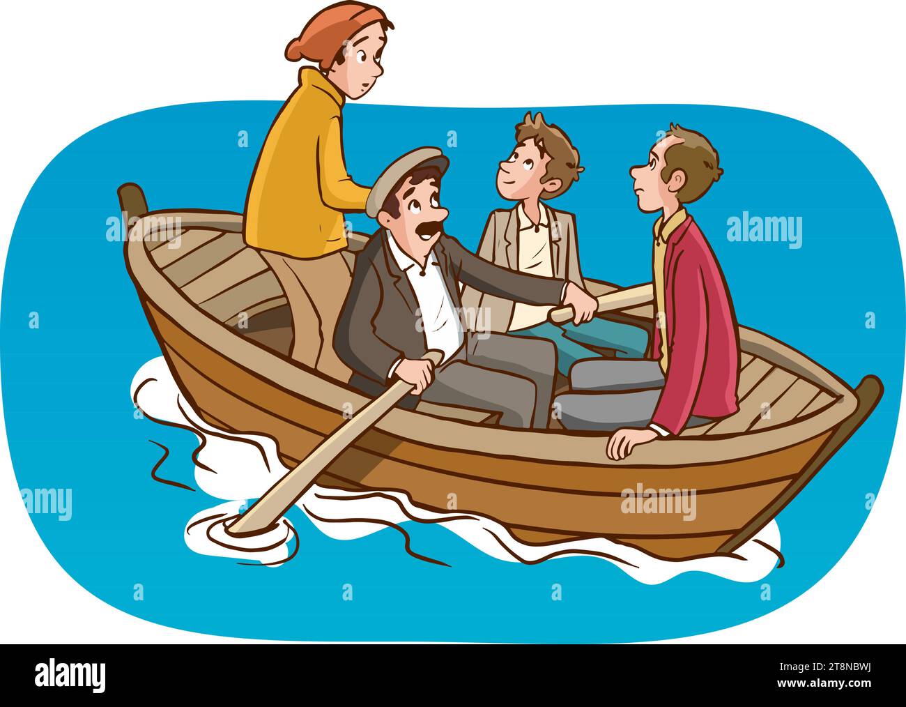 Working on fishing boat Stock Vector Images - Alamy